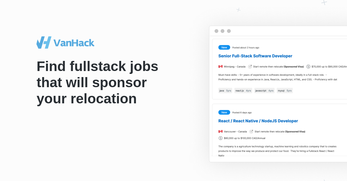 Fullstack jobs - VanHack